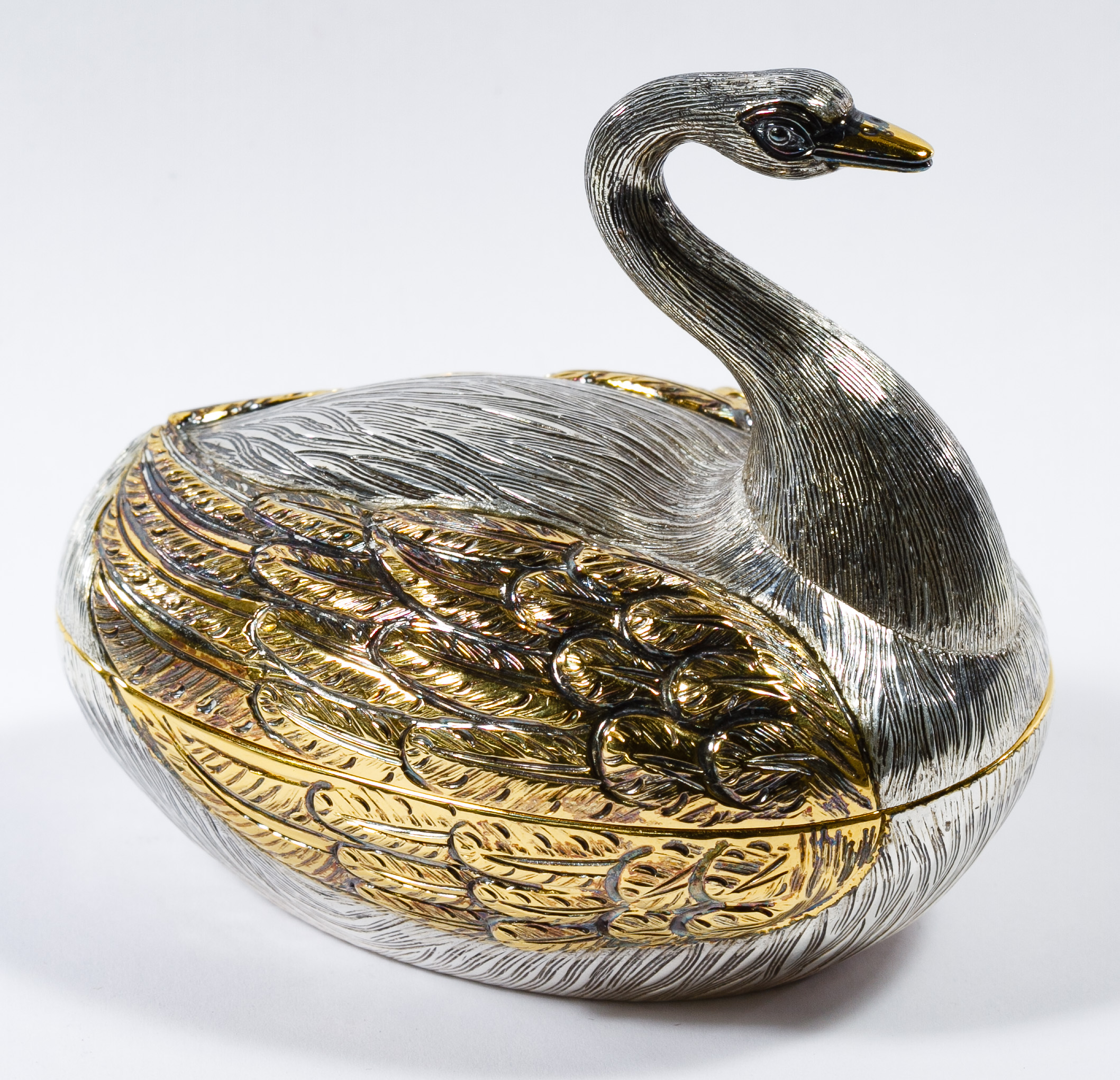 Tane Orfebres Mexican Sterling Silver Swan Form Sugar
