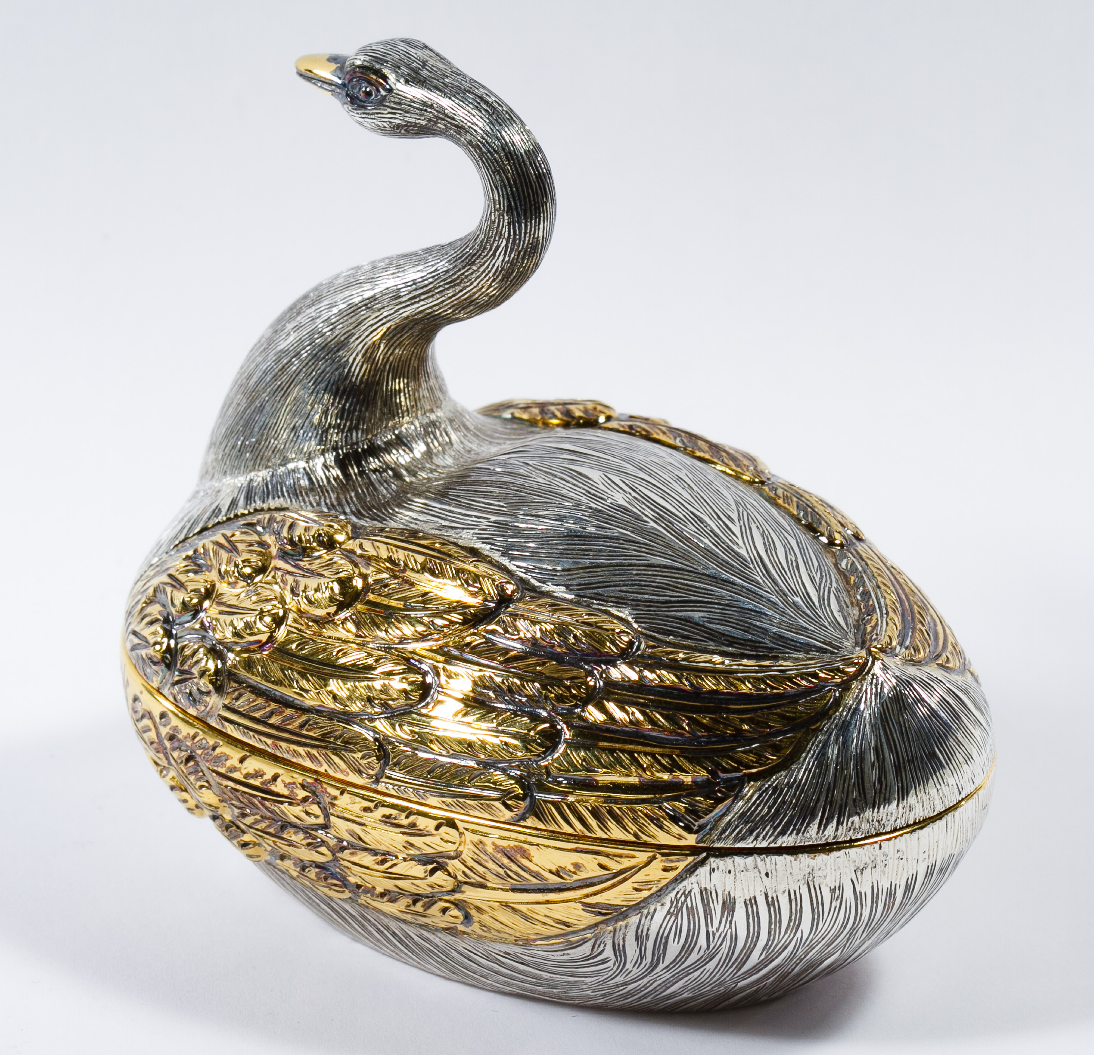Tane Orfebres Mexican Sterling Silver Swan Form Sugar