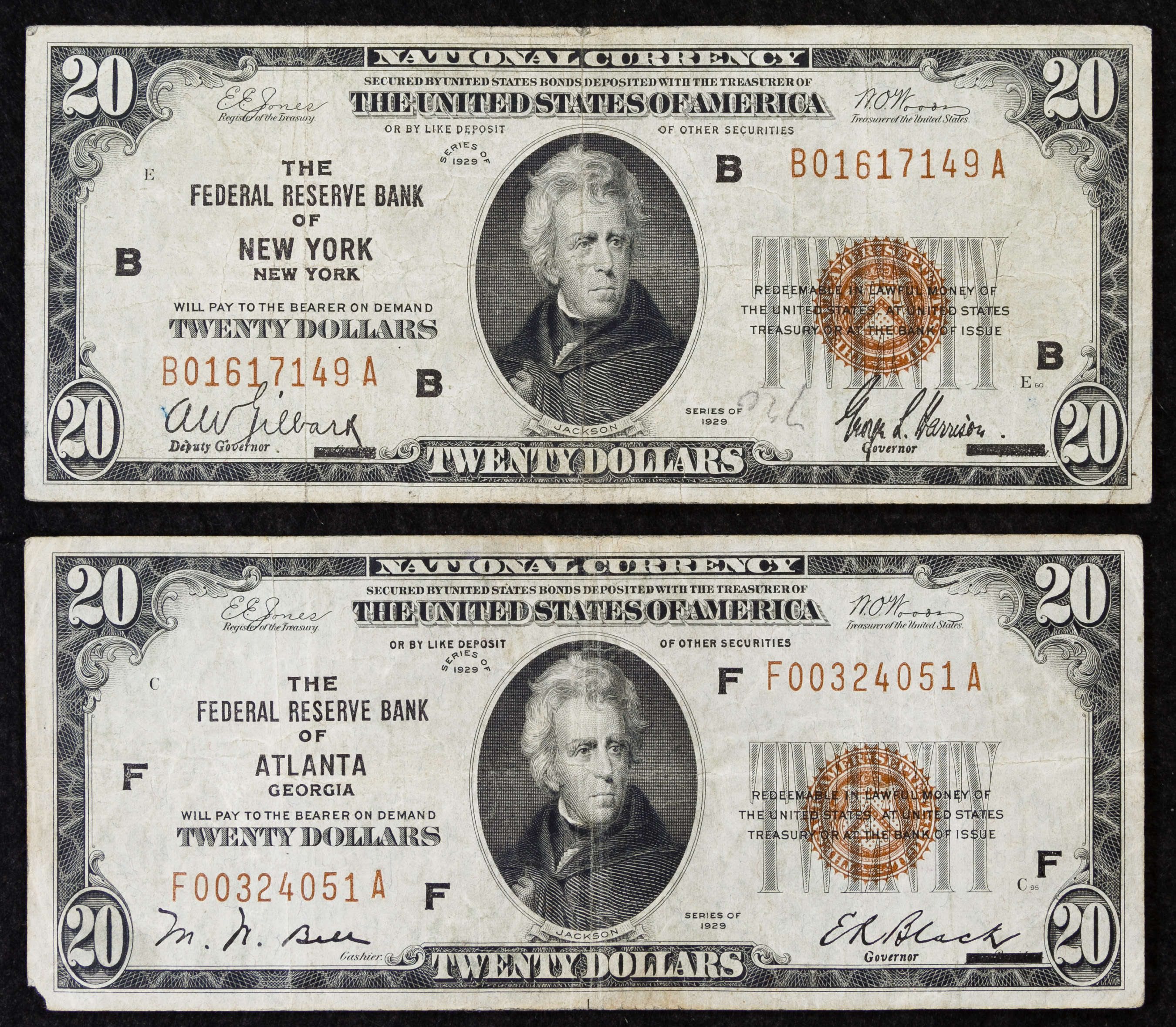 1929 $20 National Bank Notes - Oct 16, 2016 | Leonard Auction, Inc. in IL