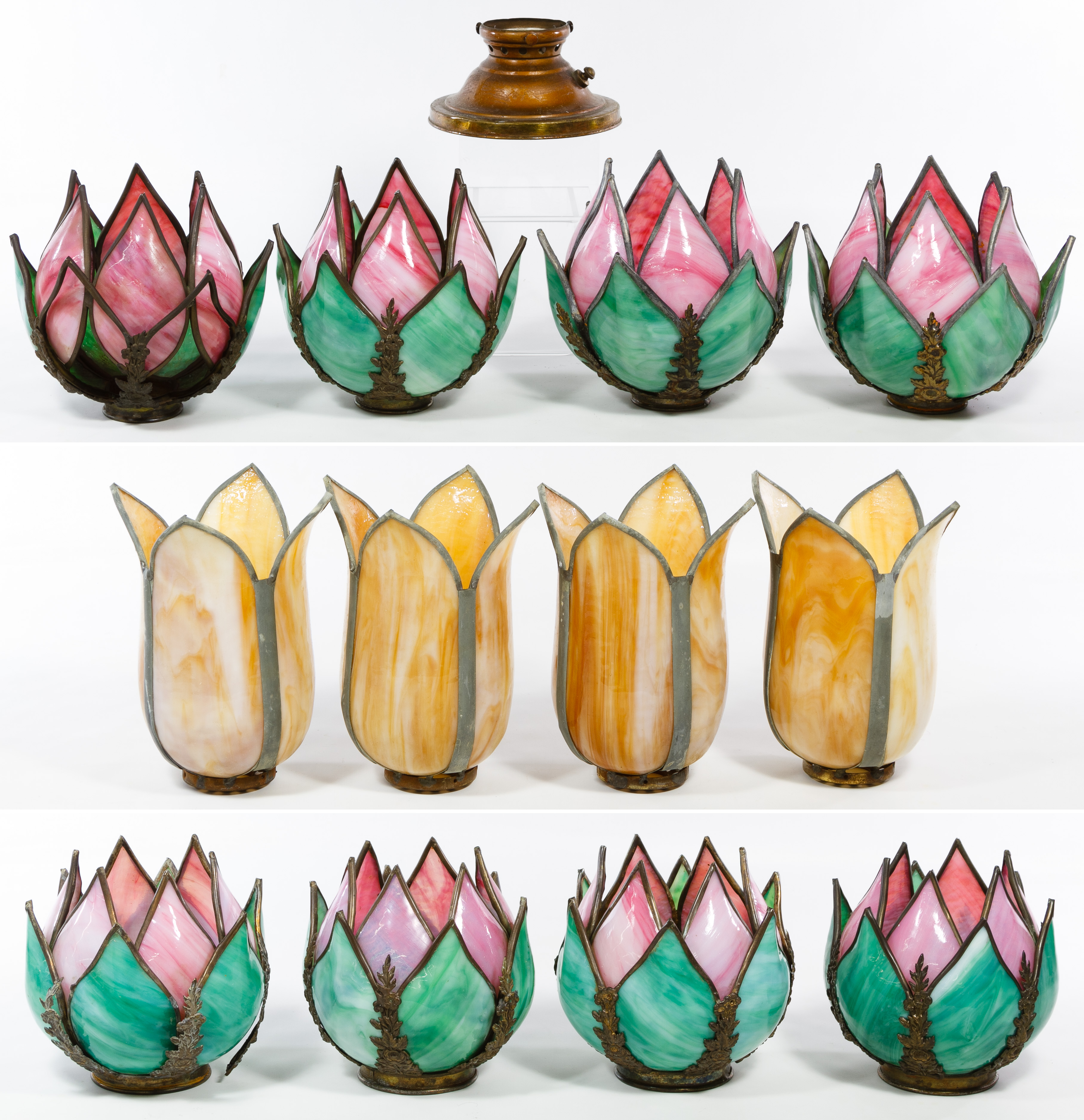 Stained Glass Floral Petal Lamp Shade Assortment