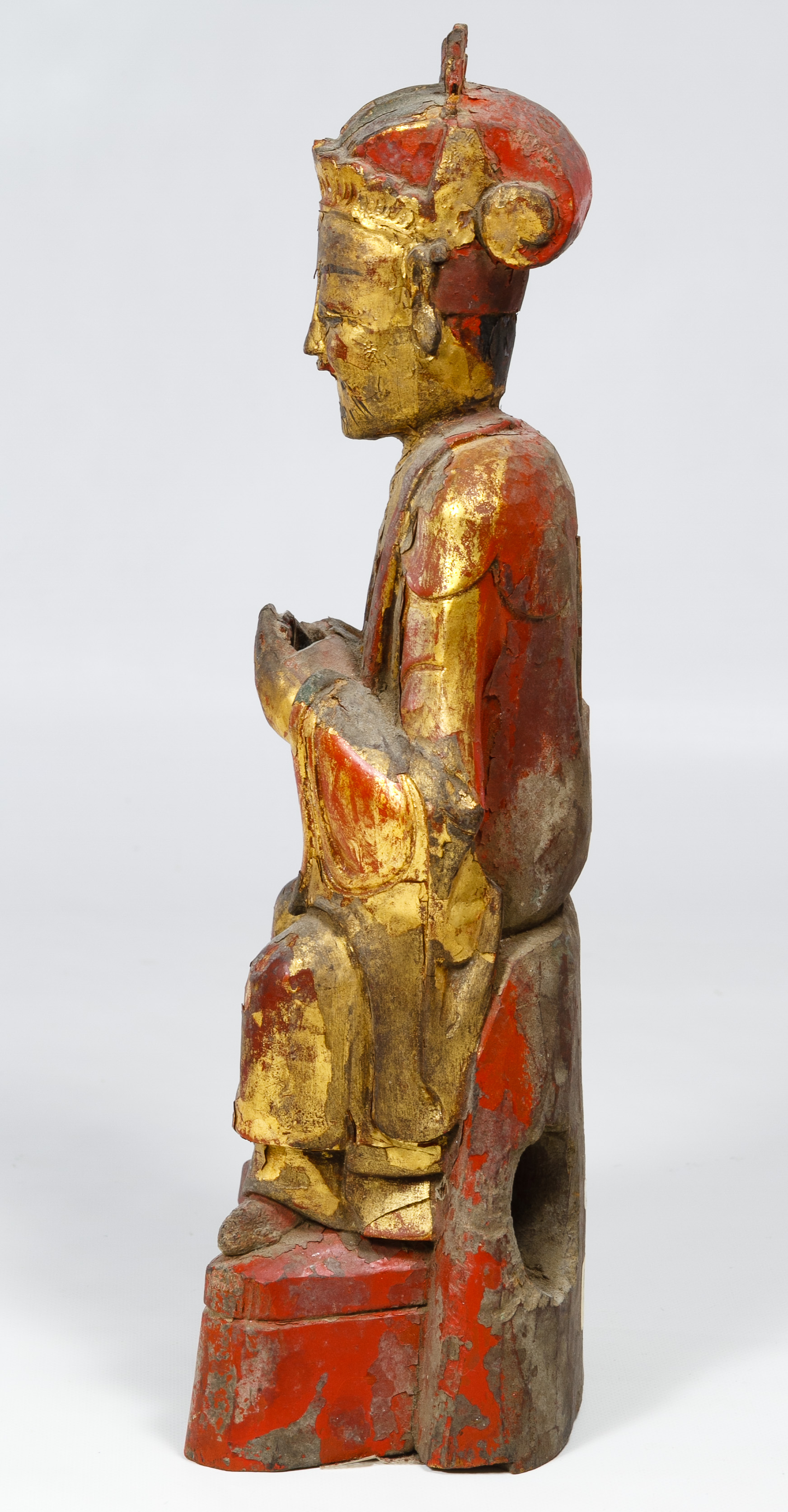 Asian Wood Temple Figure