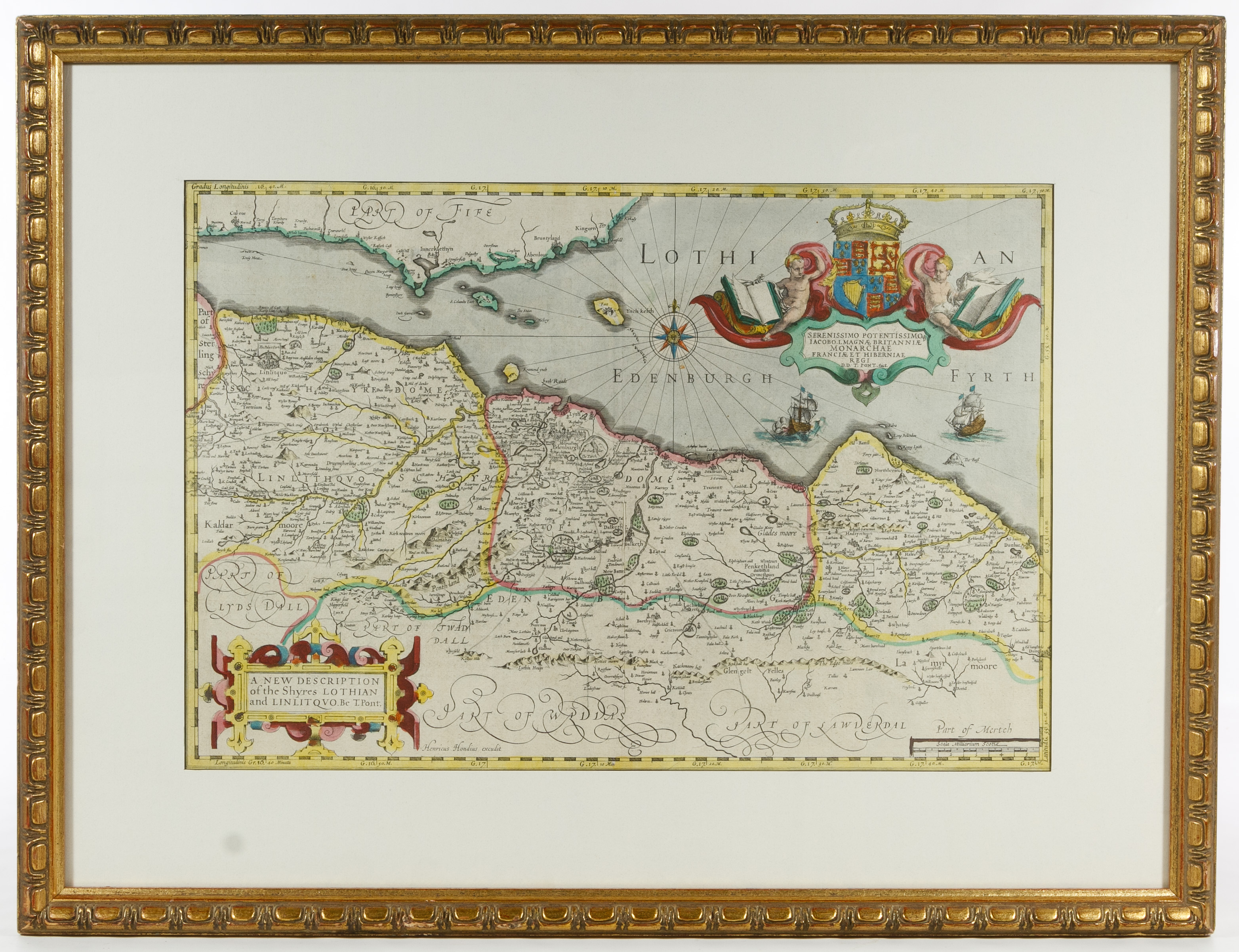 Hand Colored 'Edenburg, Scotland' Map