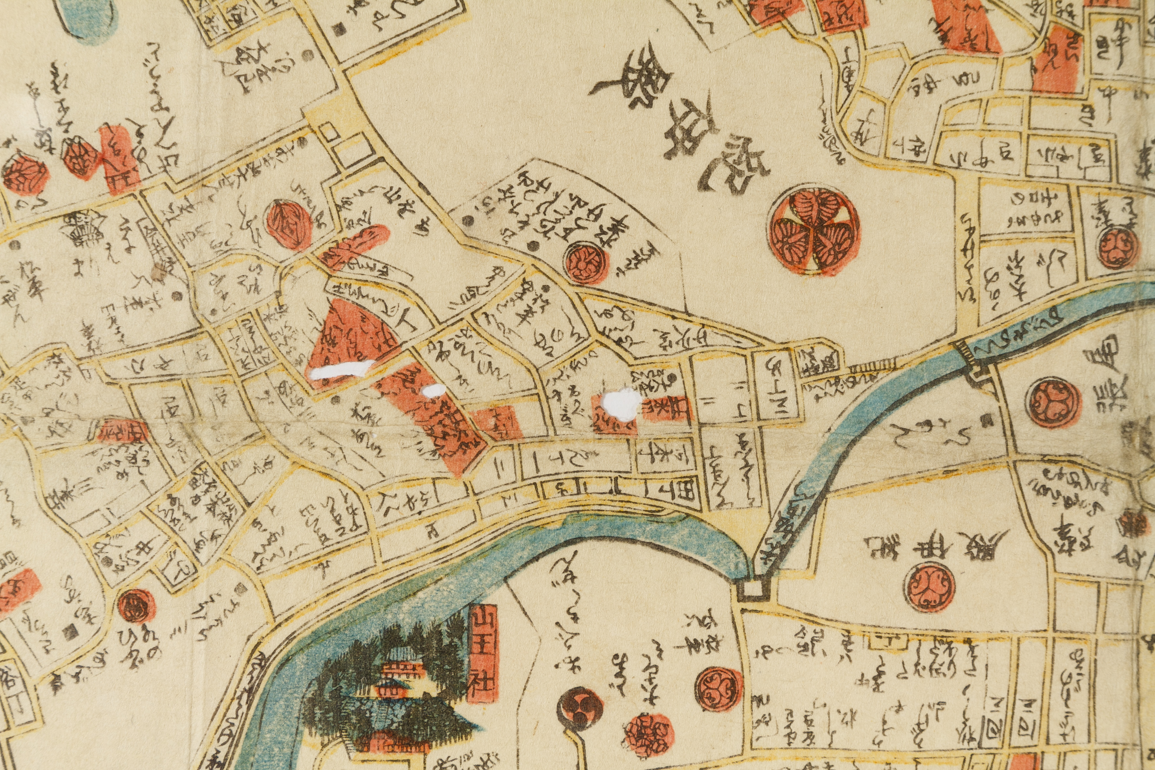 Hand Colored 'Edo (Tokyo)' Map