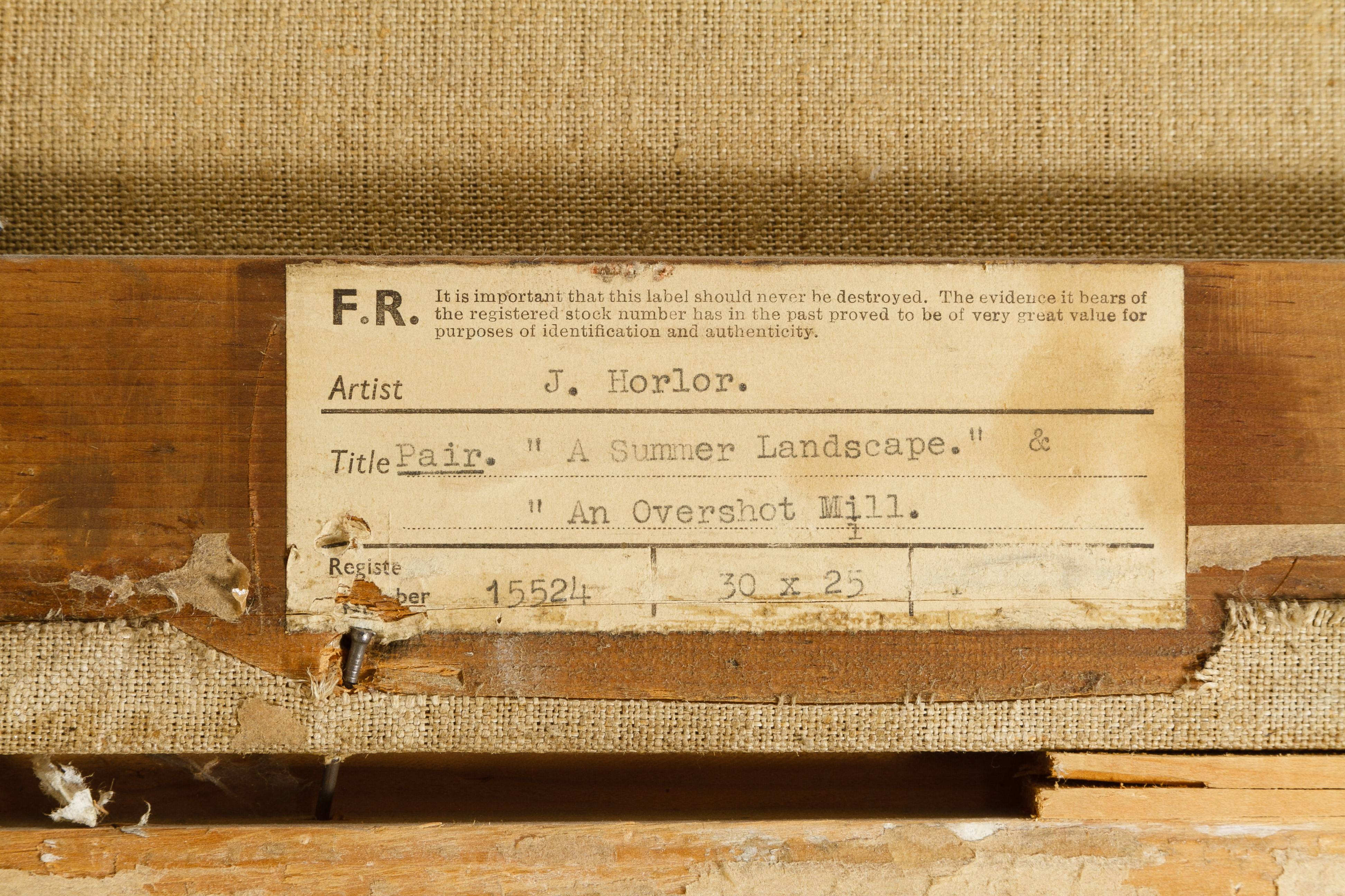 Joseph Horlor (British, 1809-1887) 'A Summer Landscape'