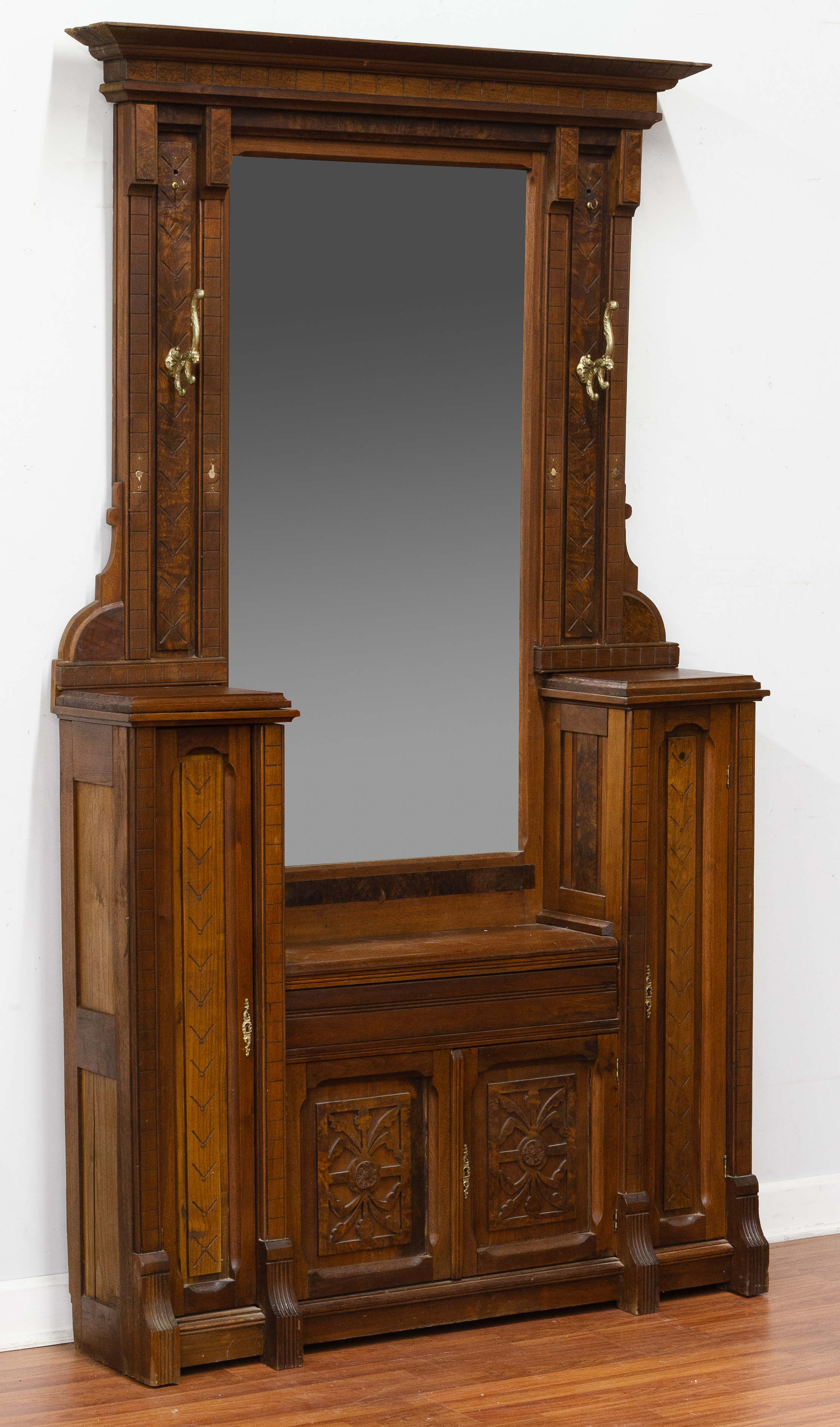 Victorian Walnut Hall Tree