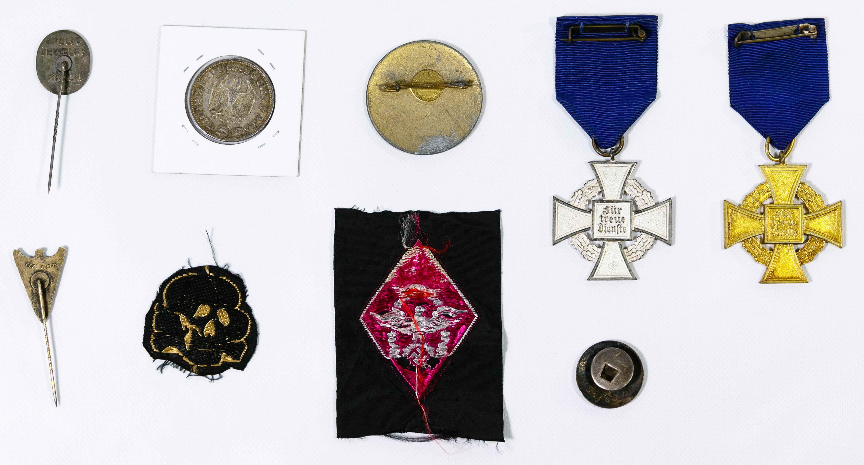 World War II German Medal, Banner and Pin Assortment