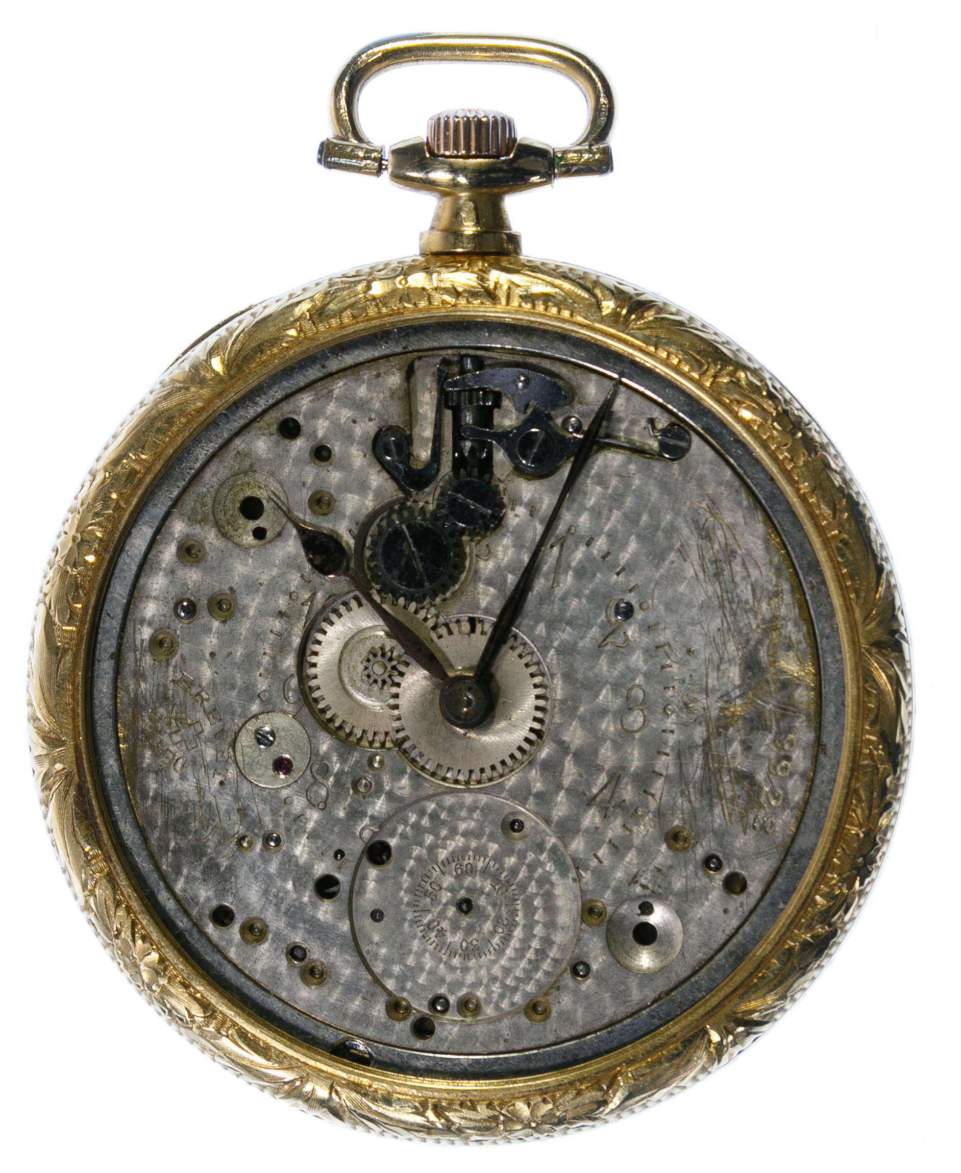 Brevet Juvenia 18k Gold Open Face Pocket Watch