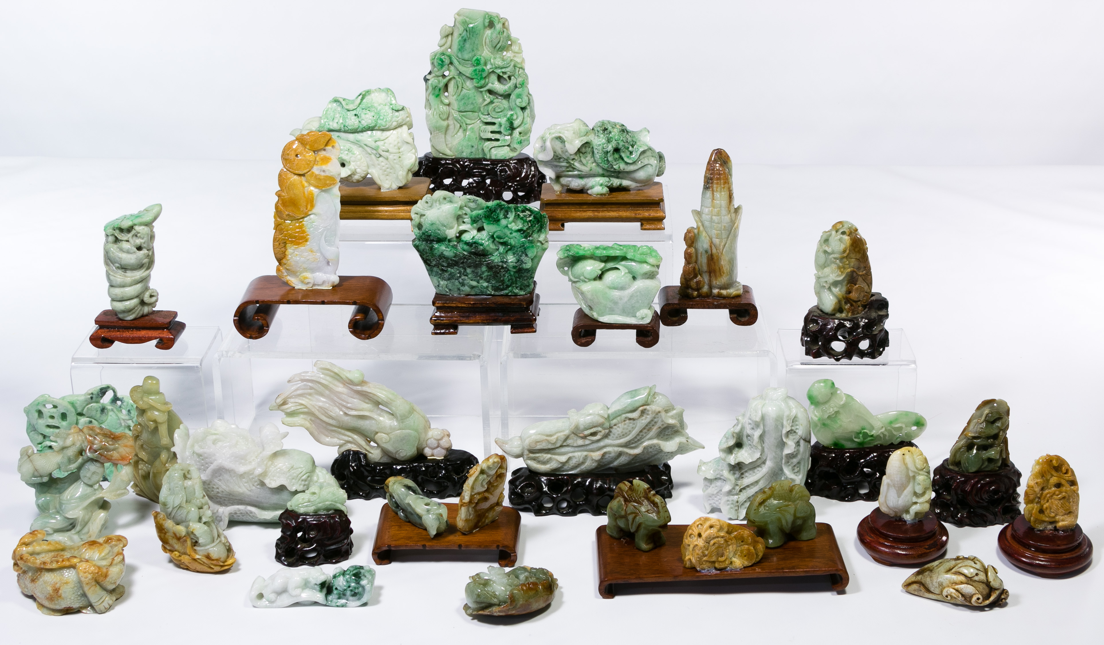 Asian Carved Jadeite Jade Animal Assortment