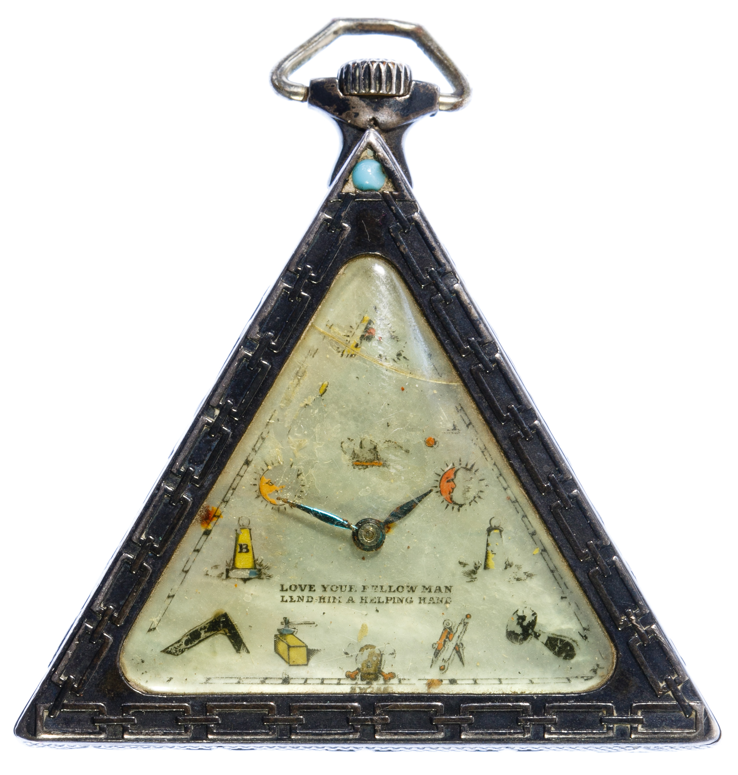 Tempor Masonic Triangle Sterling Silver Cased Pendant