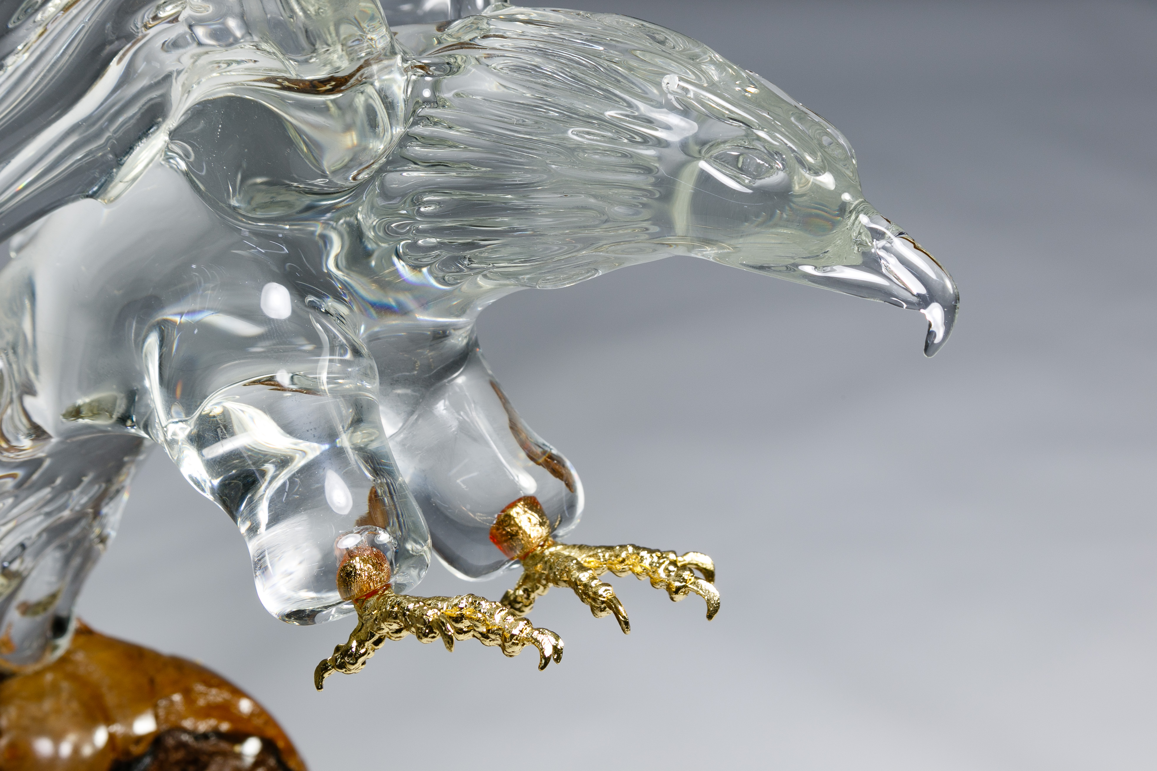 Warren Hooper (American, 20th Century) Art Glass Eagle