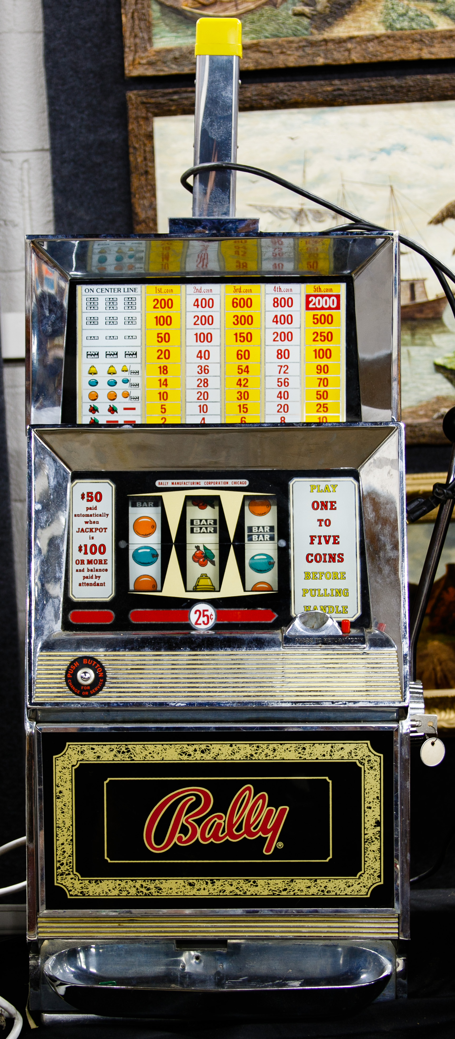 Bally 25c 1-Line Play Electric Slot Machine