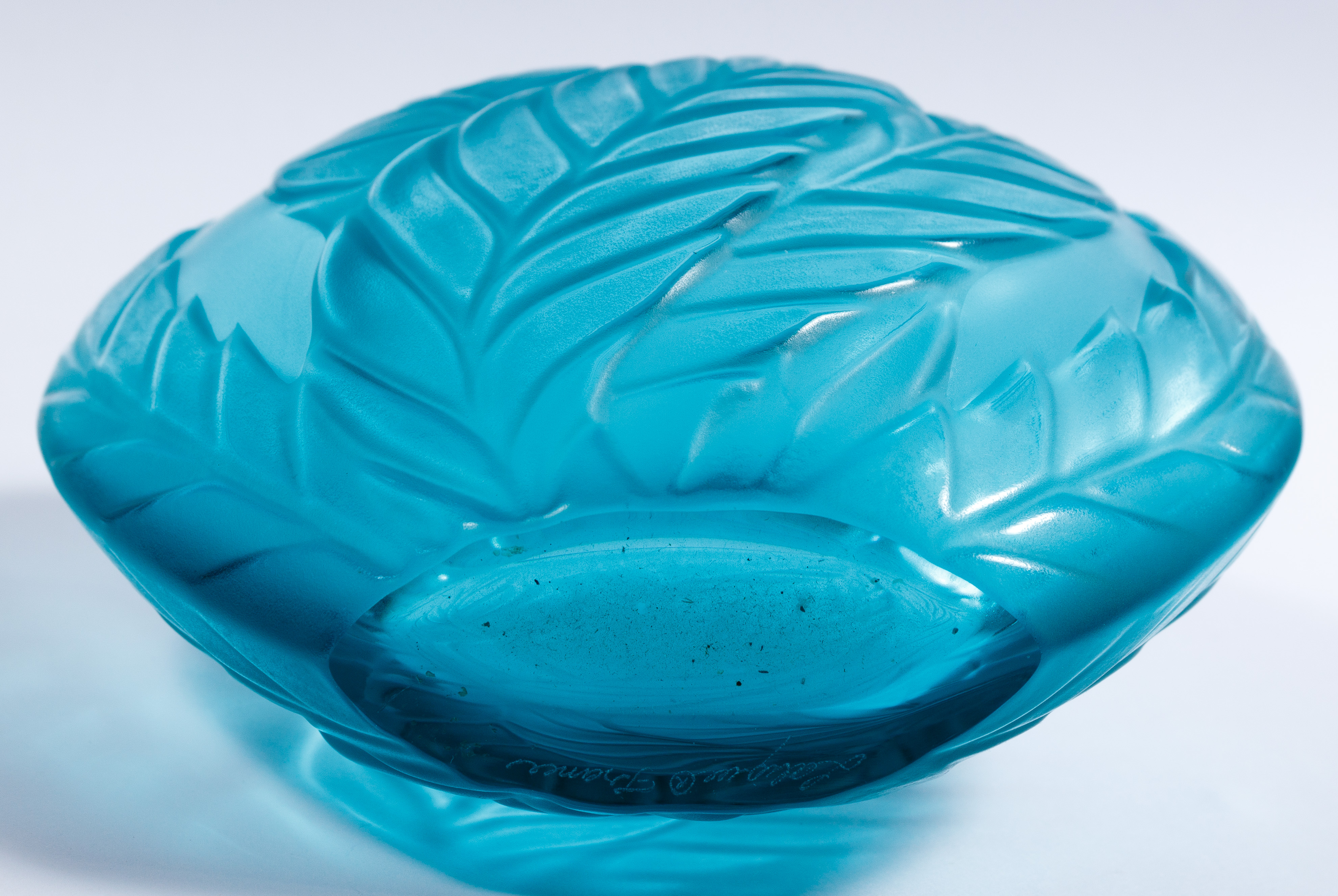 Lalique Crystal Blue 'Filicaria' Bud Vase