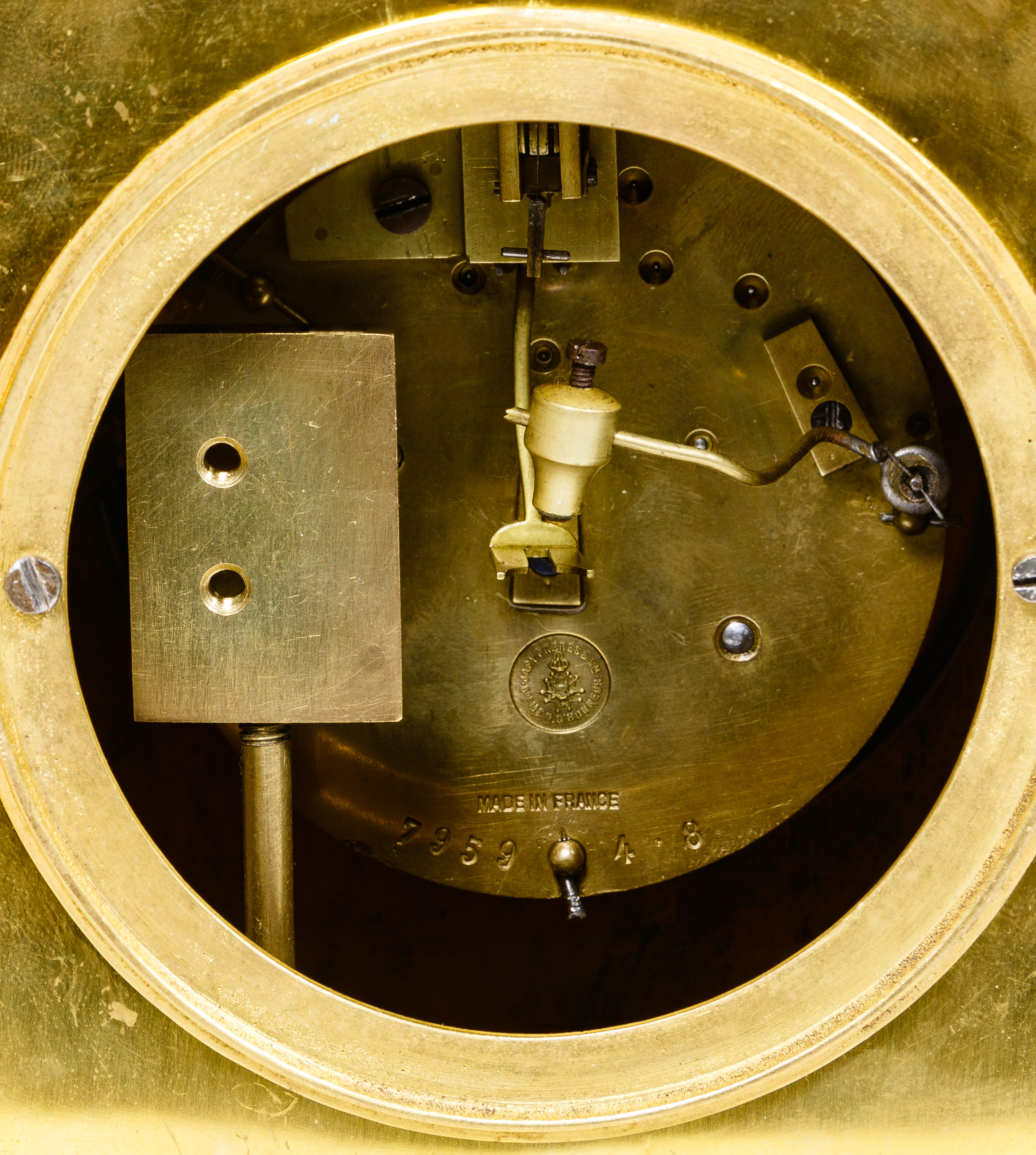 Japy Freres Brass Mantel Clock
