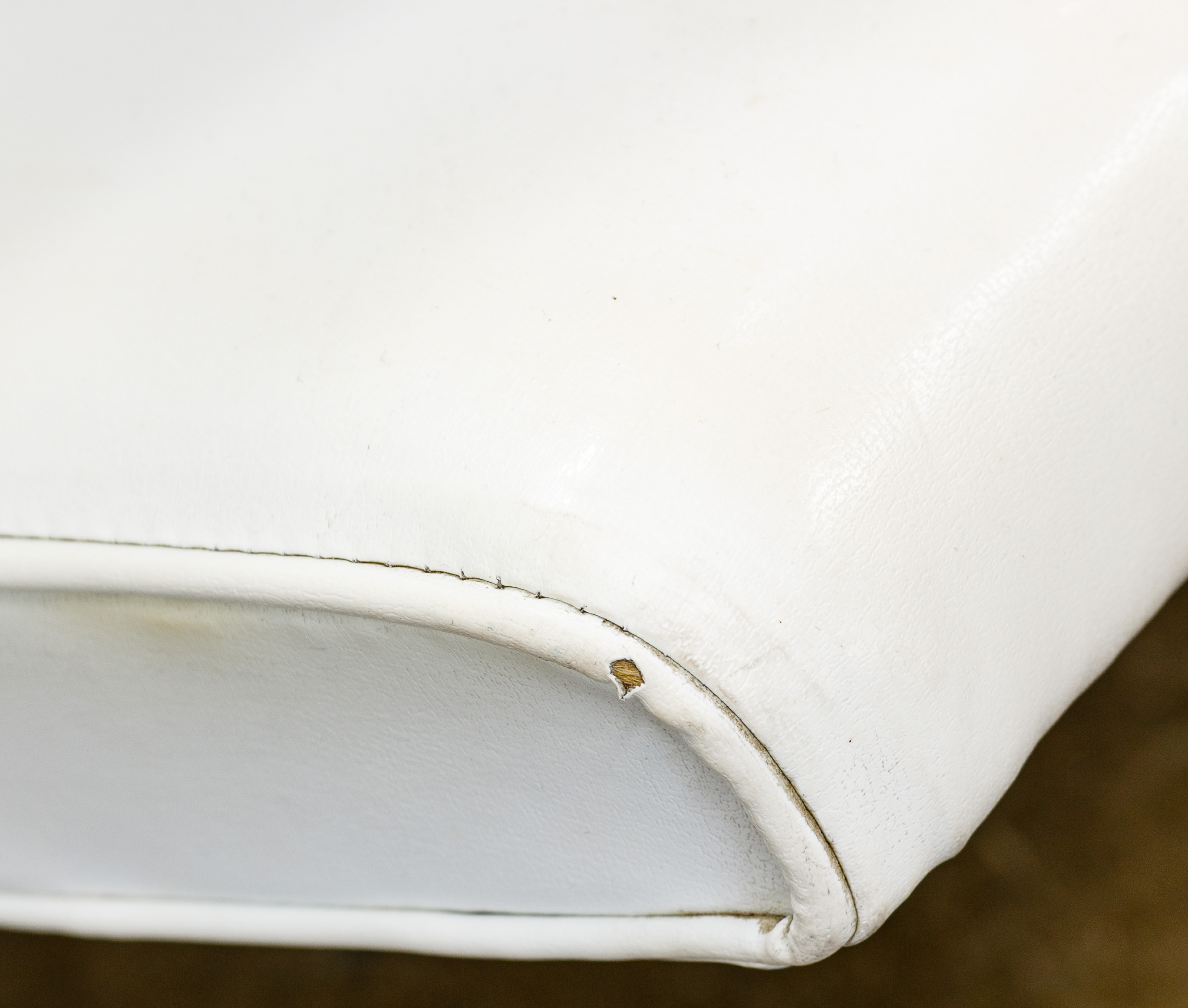 MCM White Vinyl Scoop Chair by Milo Baughman