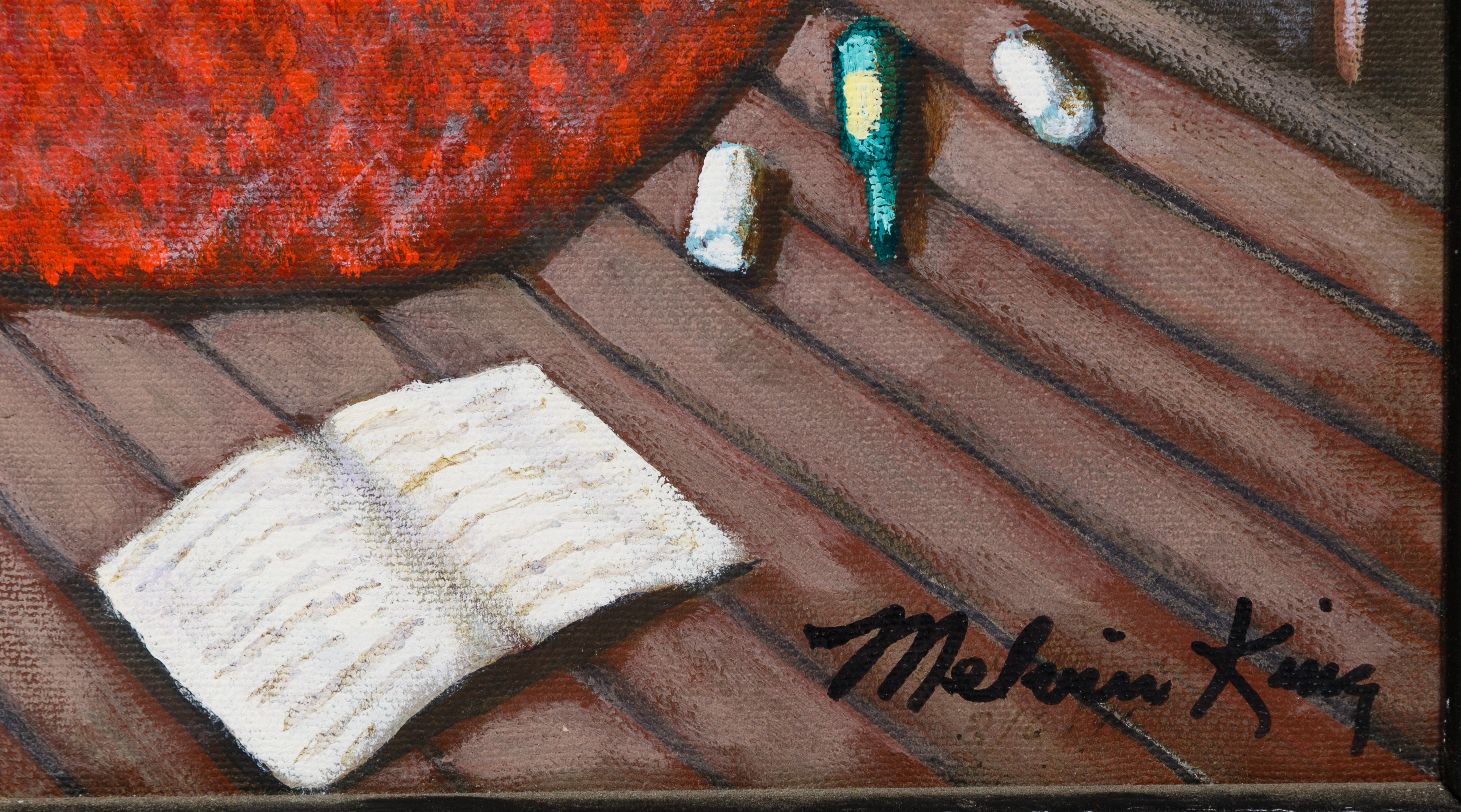 Melvin King (American, b.1928) Oil on Canvas