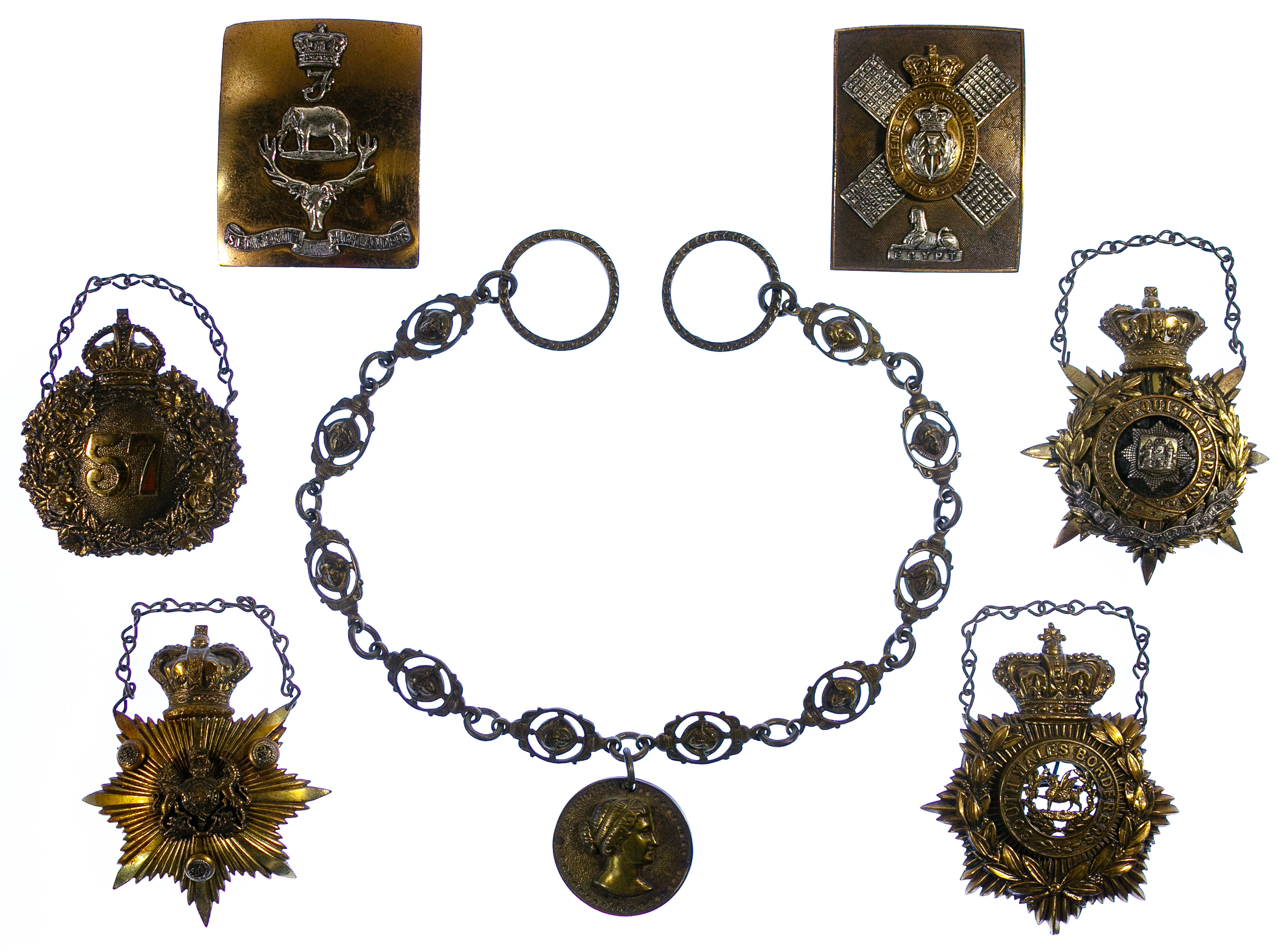 British Cross Belt Plate and Cap Badge Assortment