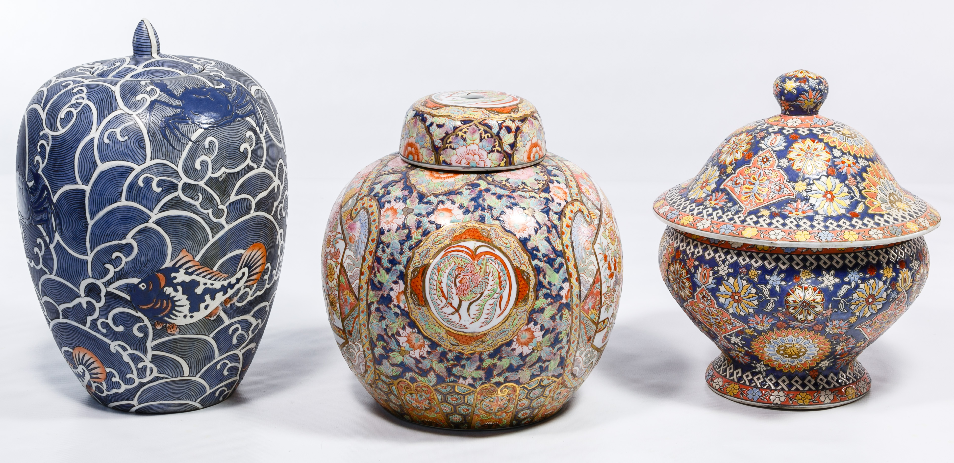 Japanese Porcelain Lidded Jar Assortment
