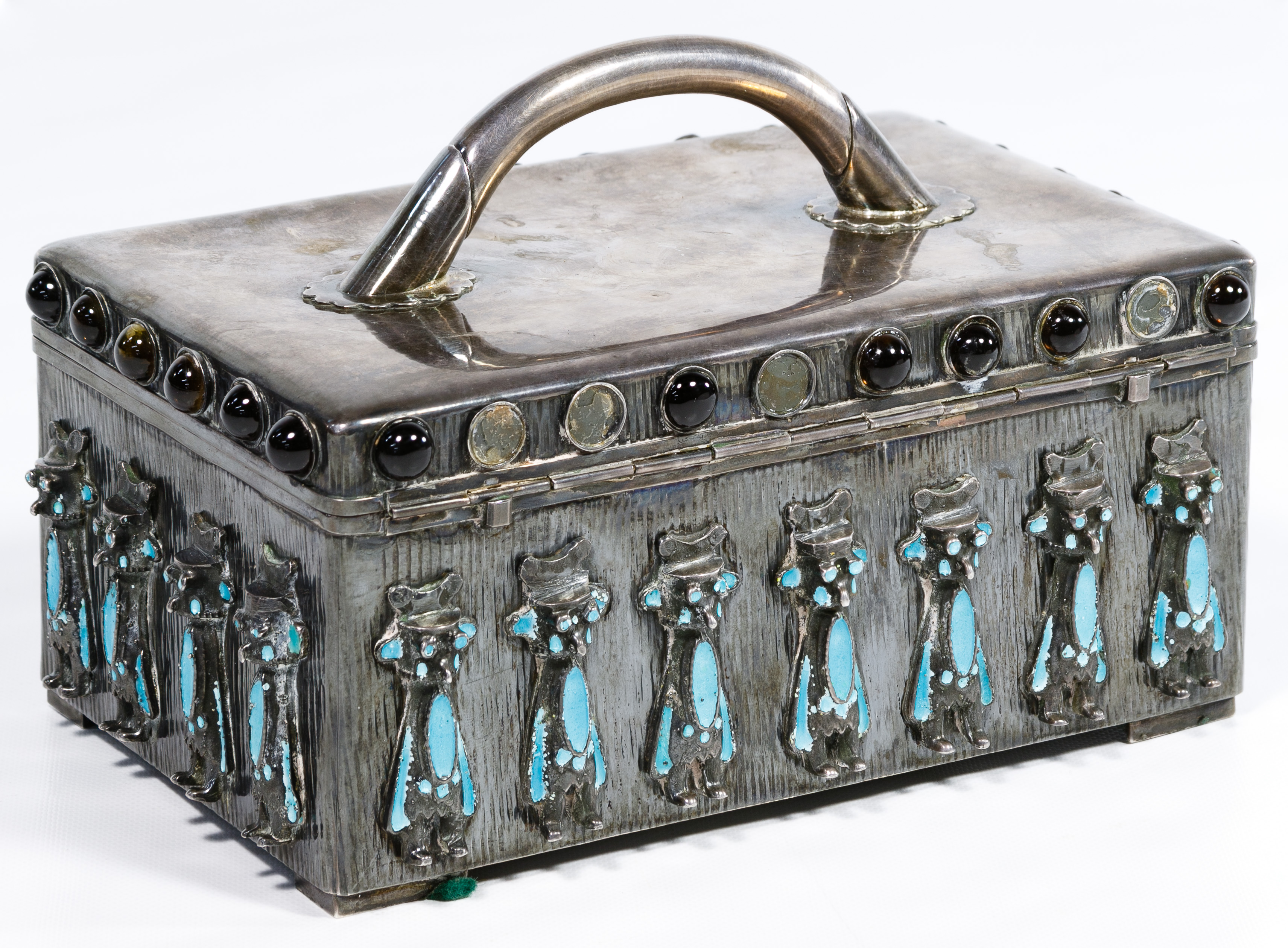 Korean Silver (99) and Smokey Quartz Jewelry Box