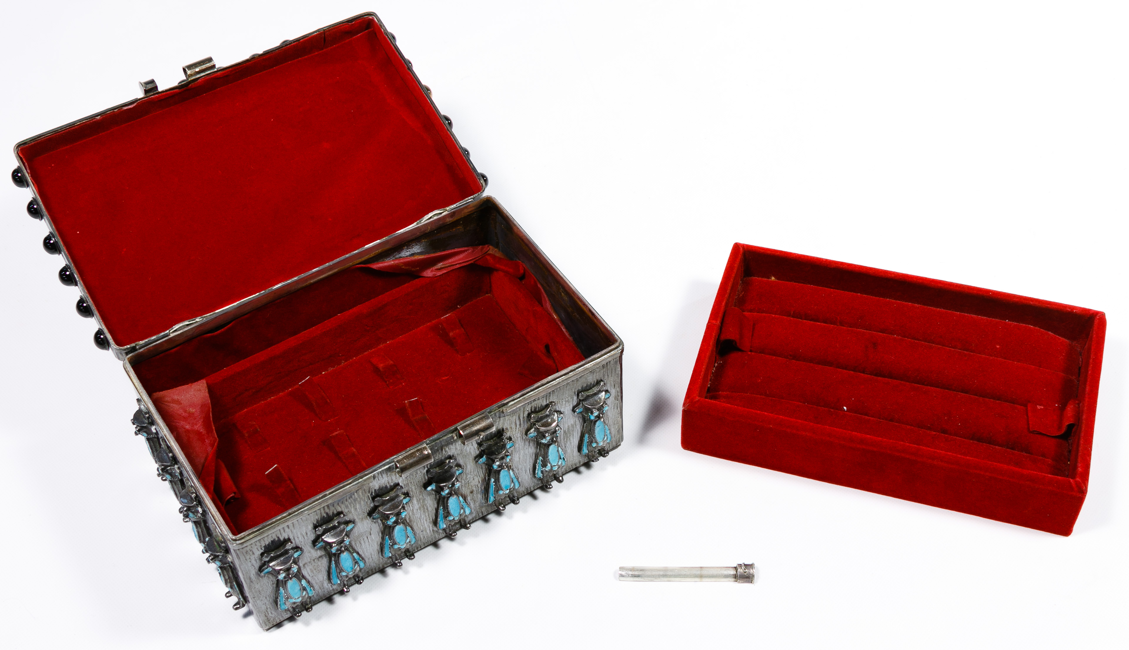 Korean Silver (99) and Smokey Quartz Jewelry Box