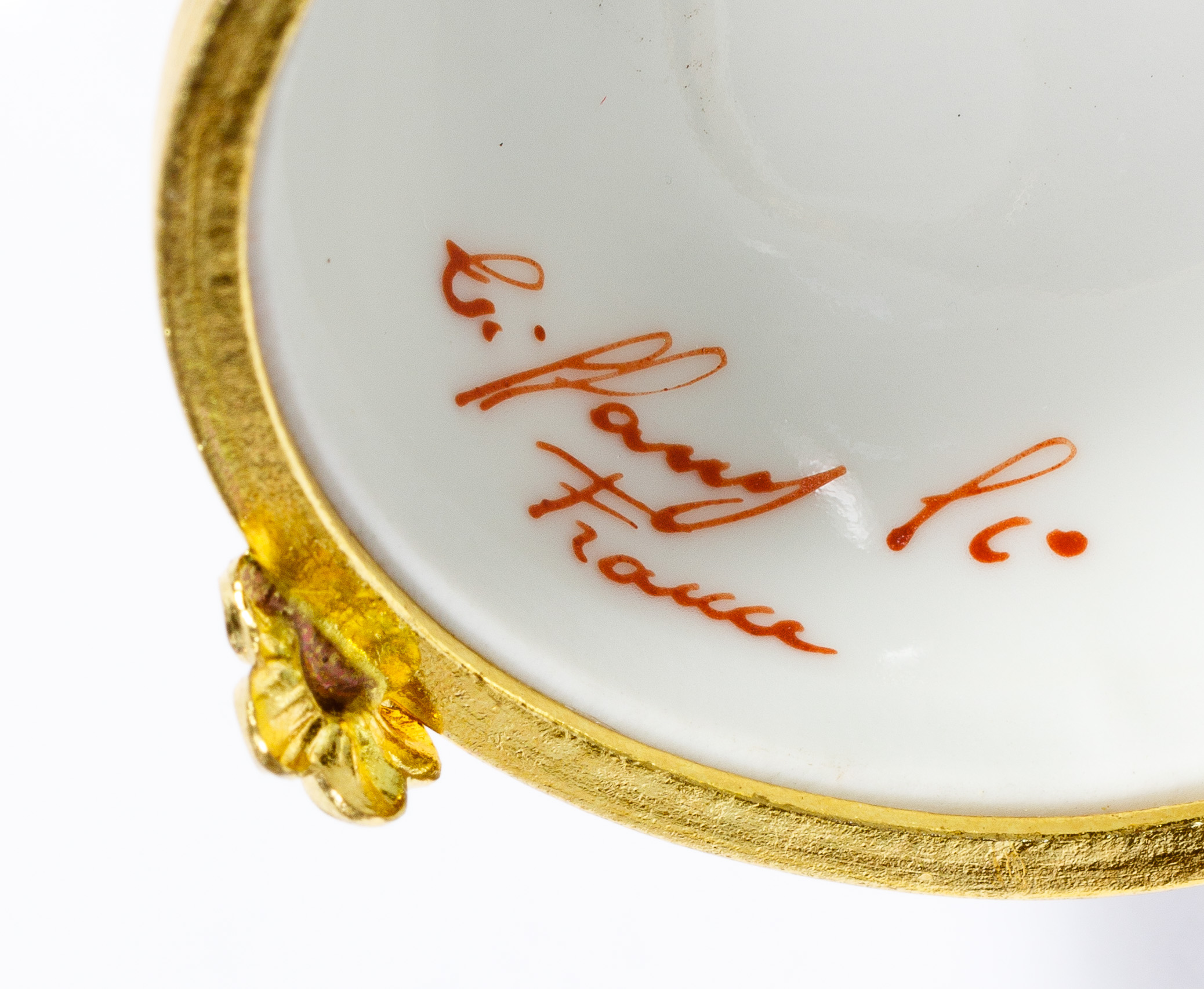 Tiffany & Co Hand Painted Porcelain Egg Trinket Boxes