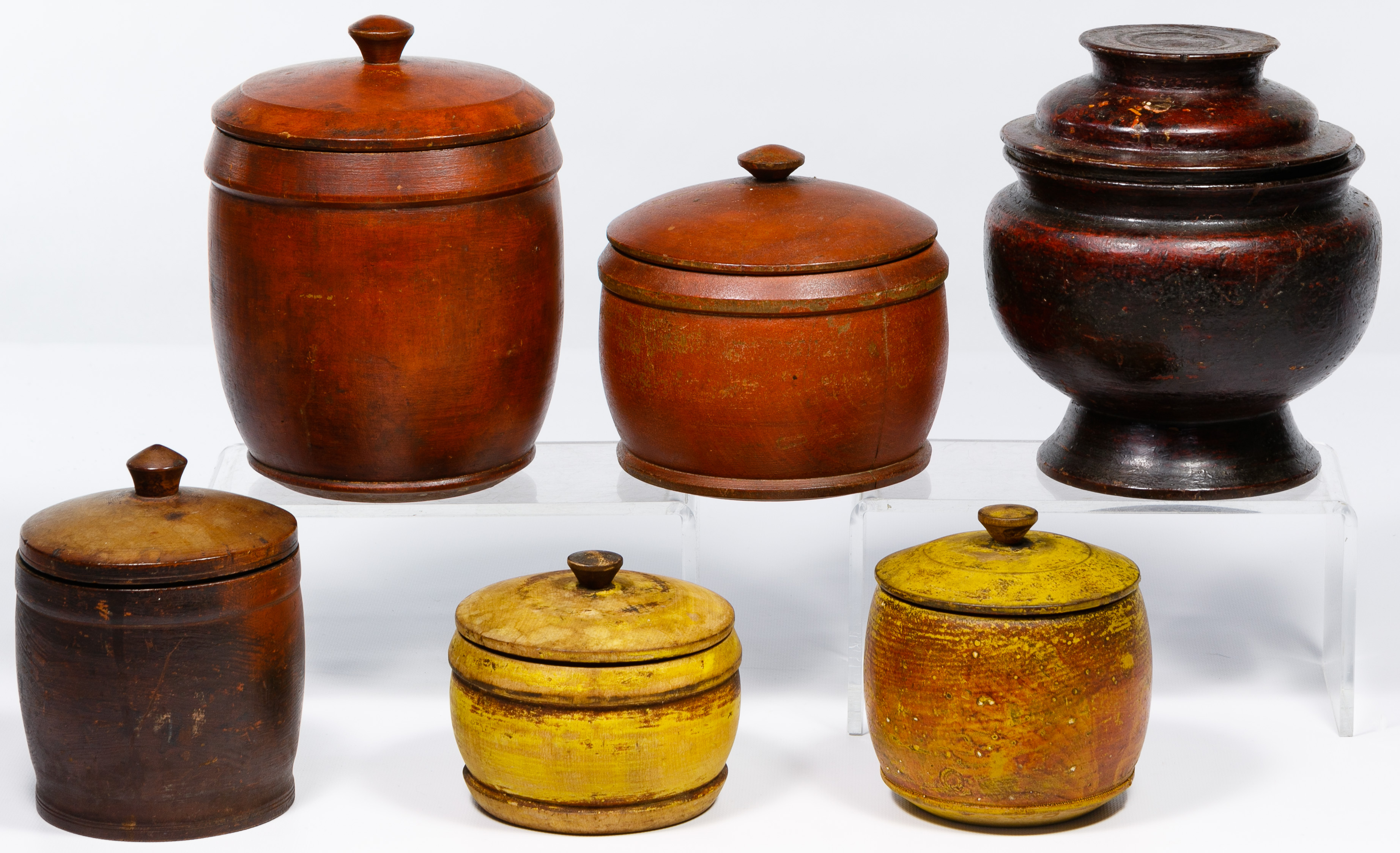 Primitive Painted Container Assortment - Dec 08, 2019 | Leonard Auction ...