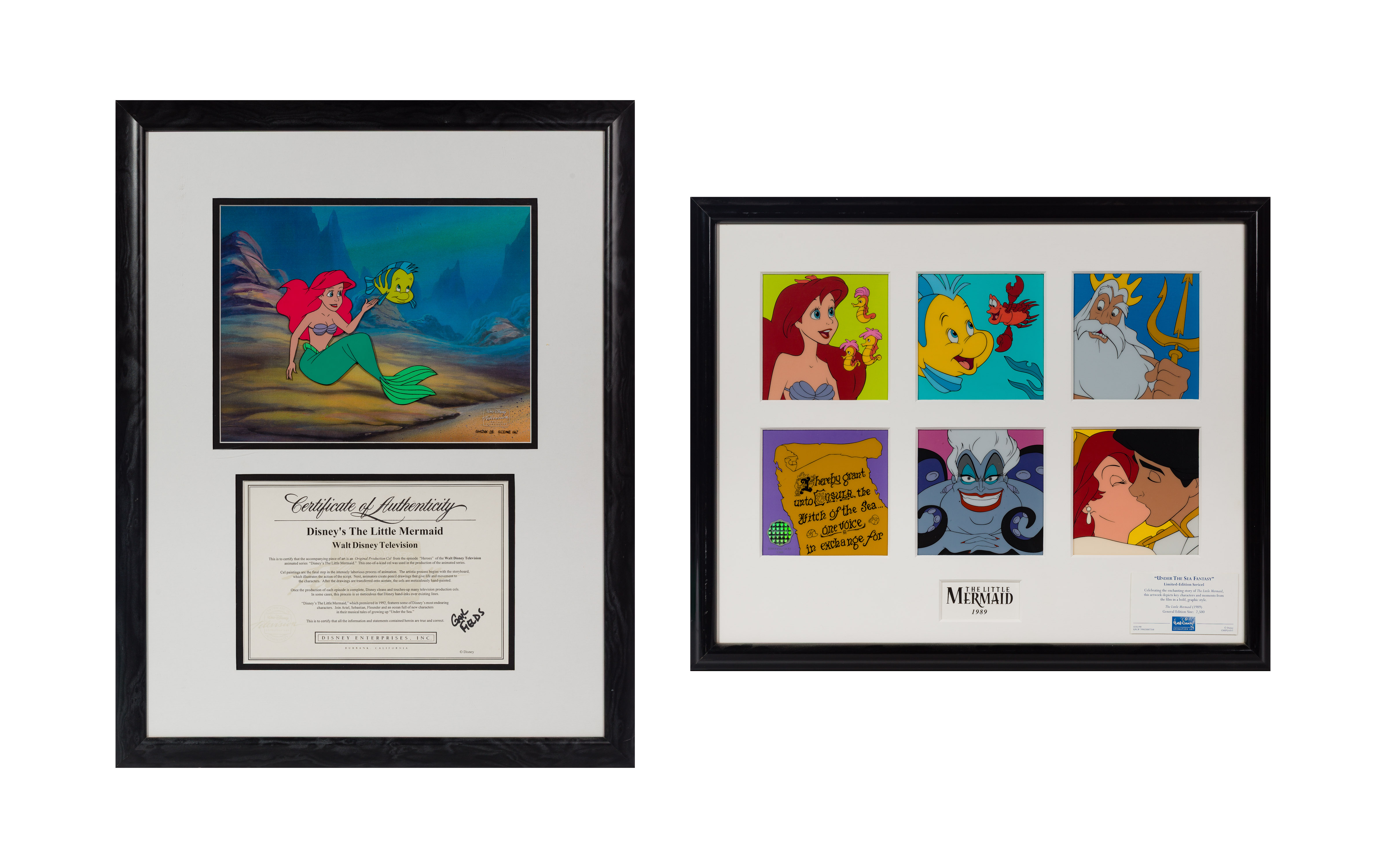 Disney 'the Little Mermaid' Television Production Cel And Sericel Auction