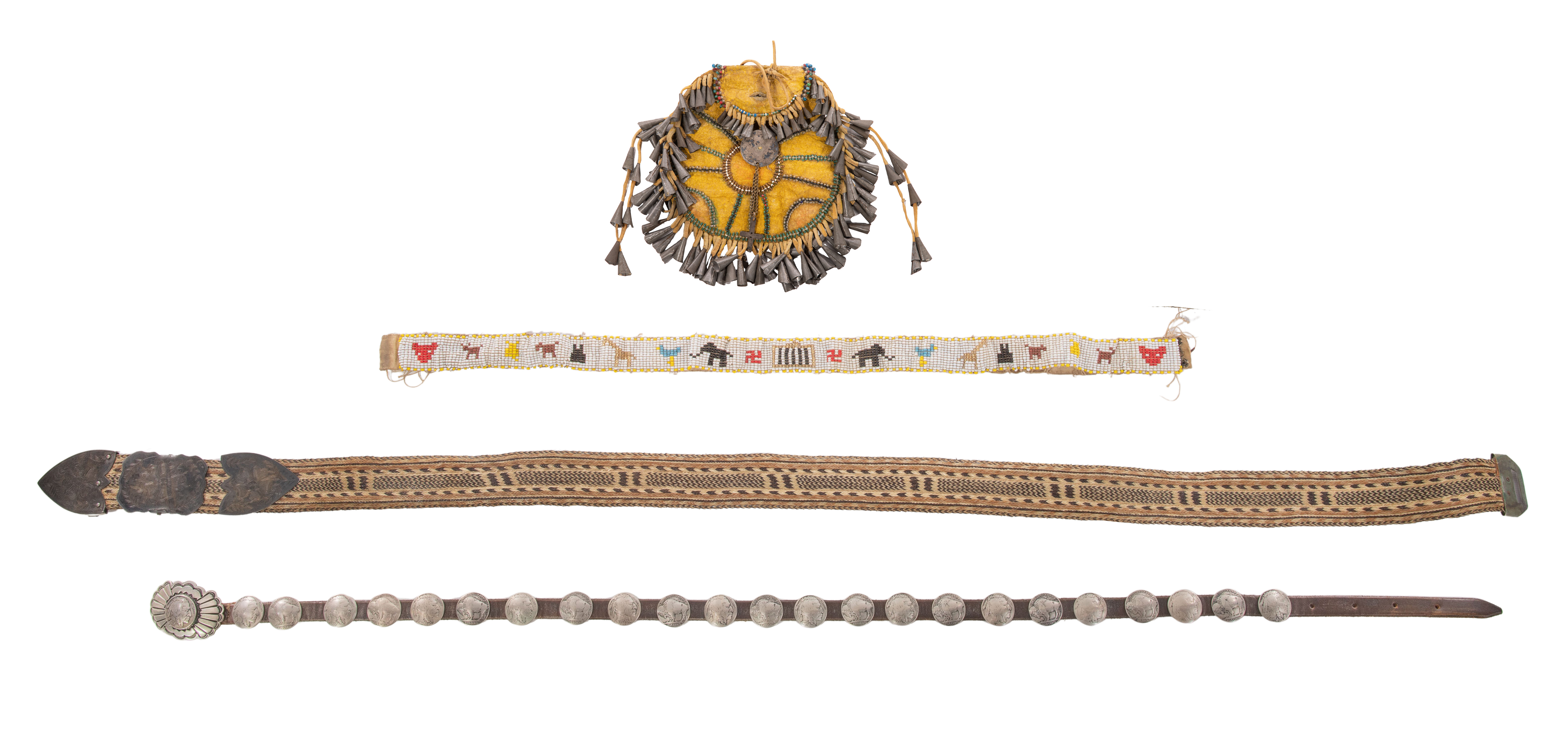 Native American Apache Beaded Strike-a-light Pouch And Belt Assortment ...